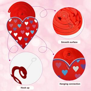 LEMESO 30 Pcs Valentine’s Day Hanging Decorations Set, Valentines Hanging Swirl Heart Garland, Romantic Party Decors, Great for Wedding Anniversary Proposal Hanging Decors, Romantic Decors