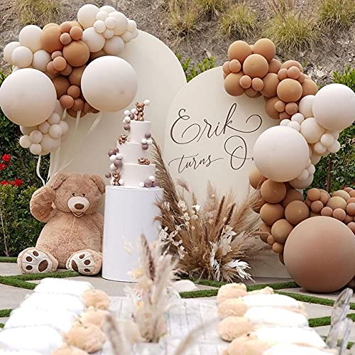 Brown Balloons 84 pcs Mocha Balloons Garland Arch Kit 5 inch +12 inch +18 inch Coffee Balloons Happy Birthday Balloons Baby Shower Decorations Wedding Balloons