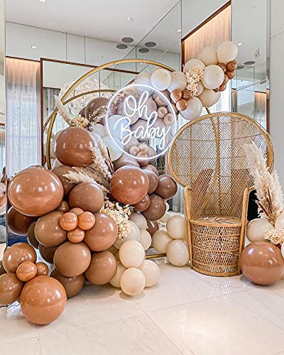 Brown Balloons 84 pcs Mocha Balloons Garland Arch Kit 5 inch +12 inch +18 inch Coffee Balloons Happy Birthday Balloons Baby Shower Decorations Wedding Balloons