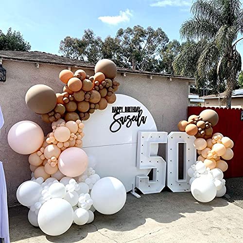 Brown Balloons 84 pcs Mocha Balloons Garland Arch Kit 5 inch +12 inch +18 inch Coffee Balloons Happy Birthday Balloons Baby Shower Decorations Wedding Balloons