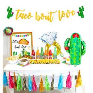 Homond Taco Bout Love Decorations, Mexican Fiesta Themed Bridal Shower Bachelorette Party Décor, Wedding Engagement Party Supplies, Banner, Balloon, Sign