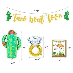 Homond Taco Bout Love Decorations, Mexican Fiesta Themed Bridal Shower Bachelorette Party Décor, Wedding Engagement Party Supplies, Banner, Balloon, Sign