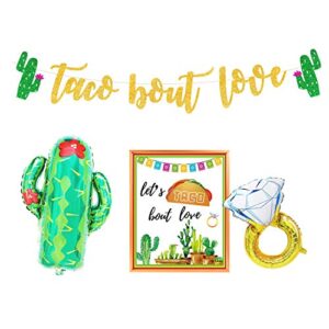 Homond Taco Bout Love Decorations, Mexican Fiesta Themed Bridal Shower Bachelorette Party Décor, Wedding Engagement Party Supplies, Banner, Balloon, Sign