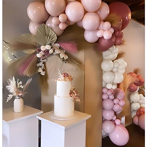 Balloon Arch Garland Kit 124Pcs Double Stuffed Dusty Pink White Light Pink Blush Balloons for Birthday Party Baby Shower Wedding Gender Reveal Graduation Holiday