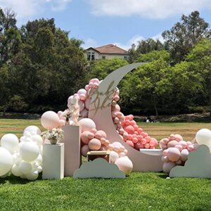 Balloon Arch Garland Kit 124Pcs Double Stuffed Dusty Pink White Light Pink Blush Balloons for Birthday Party Baby Shower Wedding Gender Reveal Graduation Holiday