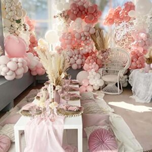 Balloon Arch Garland Kit 124Pcs Double Stuffed Dusty Pink White Light Pink Blush Balloons for Birthday Party Baby Shower Wedding Gender Reveal Graduation Holiday