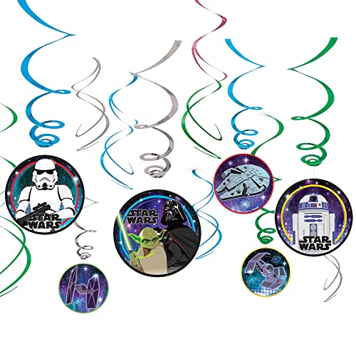 Amscan 671127 Star Wars Galaxy of Adventures Foil Swirl Hanging Decoration, 1 Pack