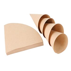 100 pcs kraft paper confetti cones – wedding confetti toss cones fill rose petals lavender or candy wraps (sector)