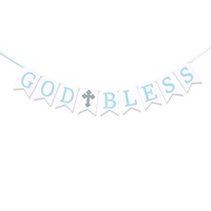 god bless banner – god bless banner baptism，baby shower banner for girl/boy，baptism banner，first communion banner，banner for baby shower photo prop party decorations