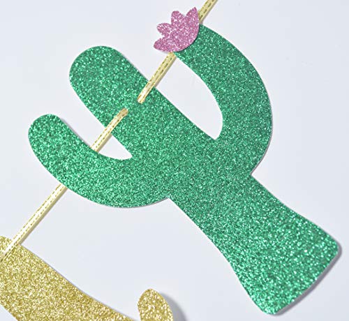 My First Fiesta Banner Sign Garland for Mexican Fiesta Themed Baby Shower First Birthday Party Decorations Photo Props Backdrop (Gold Glitter)