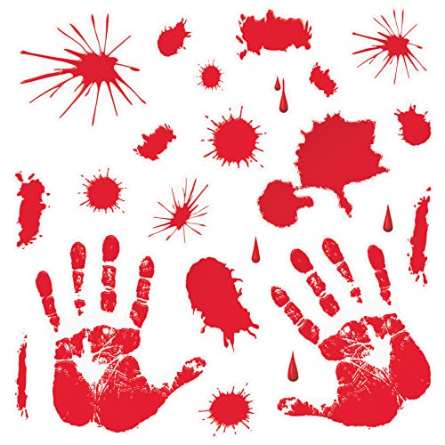 Beistle Bloody Handprint Clings, 12-Inch by 17-Inch Sheet