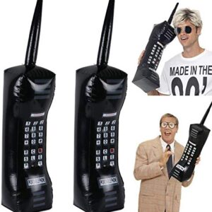 2PCS Inflatable Mobile Phone - 80's 90's Party Decorations Supplies Retro Cell Dress Accessory Phone Booth Props(26 Inches)