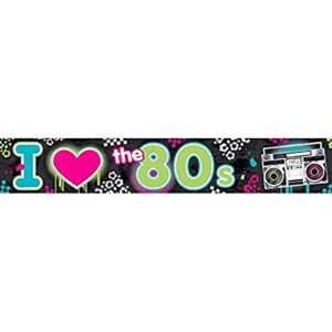 amscan 80’s party foil banner, 25′, black