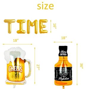 Vetwo Its Miller Time Balloon Gold Beer Day Party Banner Double Toasting Beer Mugs/Cheers and Beers/Beer Festival/Beer Mug Cheers Themed Happy Birthday Valentines Wedding Party Supplies Decorations