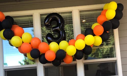 Latex balloons 120 pcs ,Yellow black orange balloons, Birthday, Wedding, Baby Shower, Party Decoration