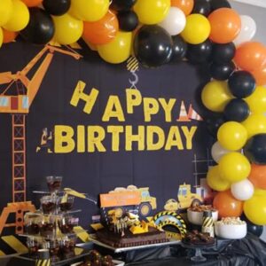 Latex balloons 120 pcs ,Yellow black orange balloons, Birthday, Wedding, Baby Shower, Party Decoration