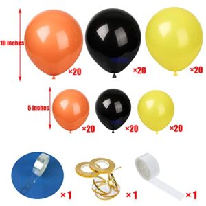 Latex balloons 120 pcs ,Yellow black orange balloons, Birthday, Wedding, Baby Shower, Party Decoration