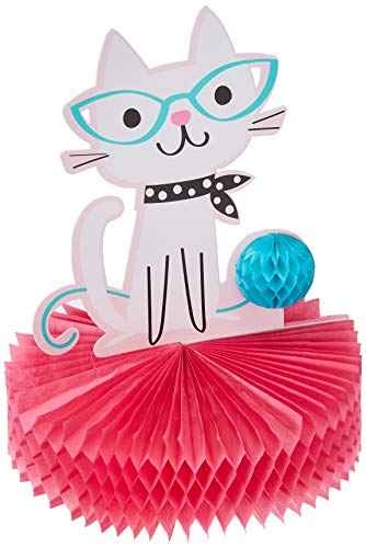 Creative Converting 329406 Cute Cats Honeycomb Centerpiece Party Supplies - 1 Pc Multicolor, 12" x 9"