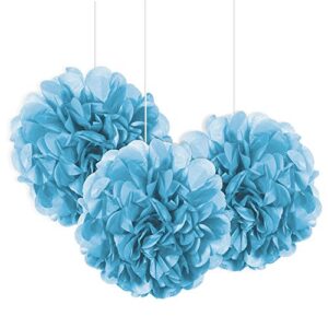 unique tissue poms, 9″, light blue