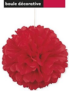 Unique Industries, Tissue Paper Pom Pom Decor, 16 Inches, Party Supplies - Red