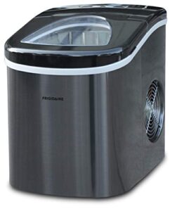 frigidaire efic117-ssblack-com efic117-ssblack 26 lbs portable compact maker, stainless steel ice making machine, medium, black stainless