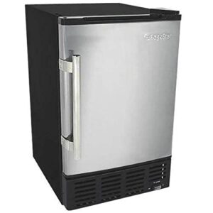 edgestar ib120ss built in ice maker, 12 lbs, stainless steel and black