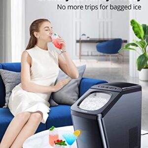 Nugget Ice Maker, YISUFO Ice Maker Countertop Pebble Ice Maker, 30lbs/Day, Self-Cleaning, 2 Ways Water Refill, Stainless Sonic Ice Maker Machine with 3Qt Water Reservoir, for Home Office Party Bar