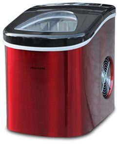 frigidaire efic117-ssred-com stainless steel ice maker, 26lb per day, red stainless