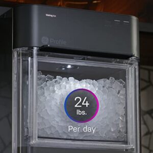 GE Profile Opal 2.0 | Countertop Nugget Ice Maker | Ice Machine with WiFi Connectivity | Smart Home Kitchen Essentials | Black Stainless