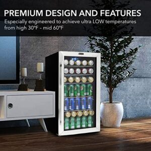 Whynter BR-130SB Beverage Refrigerator with Internal Fan – Stainless Steel 120-Can Capacity