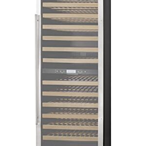 Summit Appliance SWC1966B 24" Wide Dual Zone Wine Cellar For Built-In or Freestanding Use with Glass Door with Stainless Steel Trim, Digital Thermostat, Wooden Shelving and Factory-Installed Lock