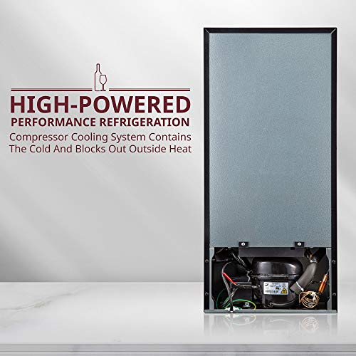 SCHMECKE 18 Bottle Compressor Wine Cooler Refrigerator w/Lock - Large Freestanding Wine Cellar - 41f-64f Digital Temperature Control Wine Fridge For Red, White, Champagne or Sparkling Wine - Black