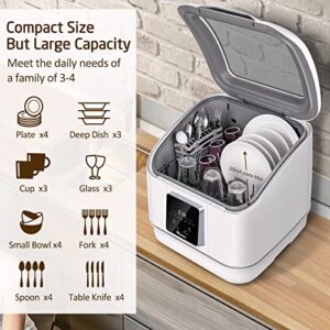 Countertop Dishwasher, IAGREEA Compact Portable Dishwasher With 7 Washing Programs, Auto Water Injection, Anti-Leakage, Fruit & Vegetable Soaking, For 4 Sets of Tableware