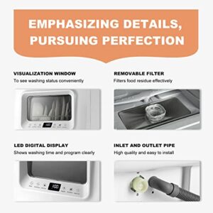 VENTRAY Countertop Portable Dishwasher Mini Compact with 5 Washing Programs Air Drying Function for Small Apartment Dorms RVs DW55AD