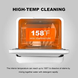 VENTRAY Countertop Portable Dishwasher Mini Compact with 5 Washing Programs Air Drying Function for Small Apartment Dorms RVs DW55AD