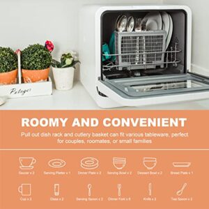 VENTRAY Countertop Portable Dishwasher Mini Compact with 5 Washing Programs Air Drying Function for Small Apartment Dorms RVs DW55AD