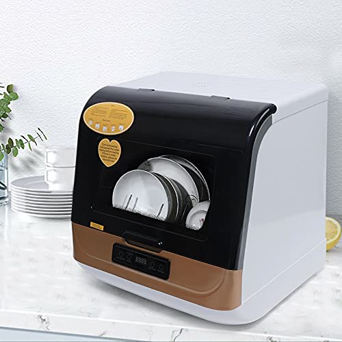 Compact Dishwasher 1200W Mini Portable Countertop Dishwasher 3/4 Washing Program Deep Cleaning for Small Apartments, Dorms and RV (4 Washing Programs)