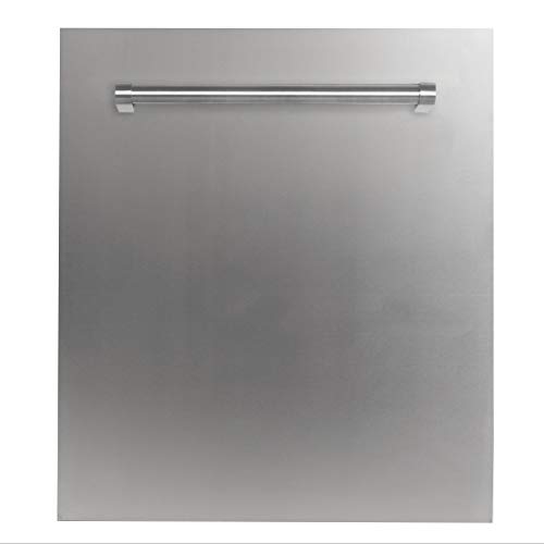 ZLINE 24 in. Top Control Dishwasher in Snow Finish Stainless Steel 120-Volt with Stainless Steel Tub and Traditional Style Handle