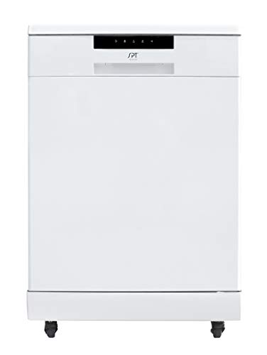 SPT SD-6513W 24″ Wide Portable Dishwasher with ENERGY STAR, 6 Wash Programs, 10 Place Settings and Stainless Steel Tub – White