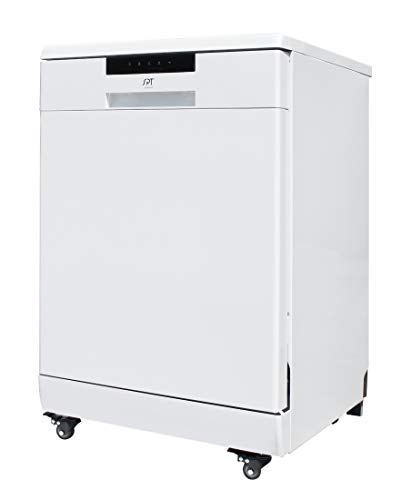 SPT SD-6513W 24″ Wide Portable Dishwasher with ENERGY STAR, 6 Wash Programs, 10 Place Settings and Stainless Steel Tub – White