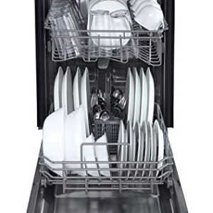 Danby 18 Inch Built in Dishwasher, 8 Place Settings, 6 Wash Cycles and 4 Temperature + Sanitize Option, Energy Star Rated with Low Water Consumption and Quiet Operation - Black (DDW1804EB)