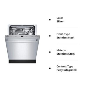 Bosch SHXM4AY55N 100 Series 24 Inch Built In Fully Integrated Dishwasher with 5 Wash Cycles, in Stainless Steel