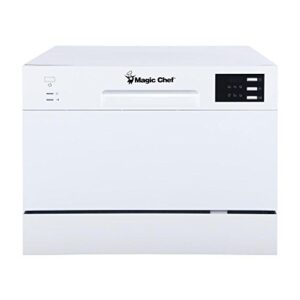 Magic Chef Energy Star 6-Place Setting MCSCD6W5 6 Plate Countertop Dishwasher, White, household