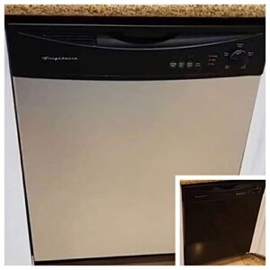 Stainless Steel Contact Vinyl Paper Peel and Stick Wrap Overlay Covering for Kitchen Appliances Dishwasher Fridge Oven 36" x 36" Fix Repair or Update (Trimmable) Waterproof, Scratchproof, Thick