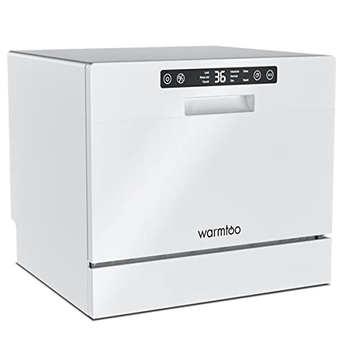 Comfook Compact Dishwasher Big Capacity Countertop Dishwasher with 5 Washing Programs, Portable Dishwasher with 6 Place Setting Rack and Silverware Basket for Party, Apartments, Dorms, RV, Boats