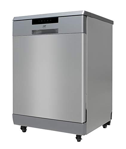 SPT SD-6513SS 24″ Wide Portable Dishwasher with ENERGY STAR, 6 Wash Programs, 10 Place Settings and Stainless Steel Tub – Stainless