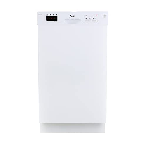 Avanti DWF18V0W Dishwasher 18-Inch Built in with 3 Wash Options and 6 Automatic Cycles, Stainless Steel Construction with Electronic Control LED Display, Low Noise Rating, White