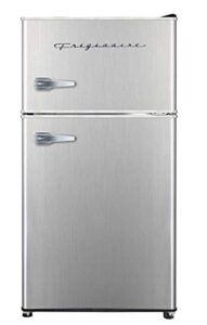 frigidaire efr341, 3.2 cu ft 2 door fridge and freezer, platinum series, stainless steel, double