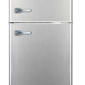 Frigidaire EFR341, 3.2 cu ft 2 Door Fridge and Freezer, Platinum Series, Stainless Steel, Double