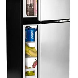 Anukis Compact Refrigerator 3.5 Cu Ft 2 Door Mini Fridge with Freezer For Apartment, Dorm, Office, Family, Basement, Garage, Silver